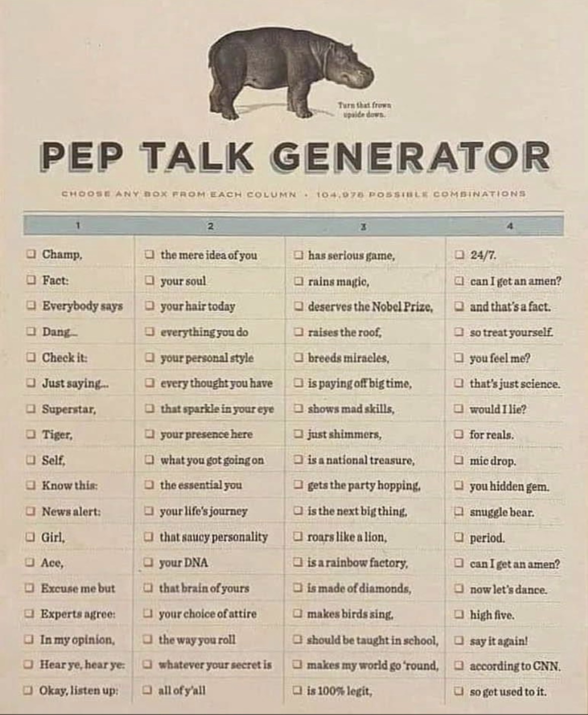 6.7/365: pep talk generator
